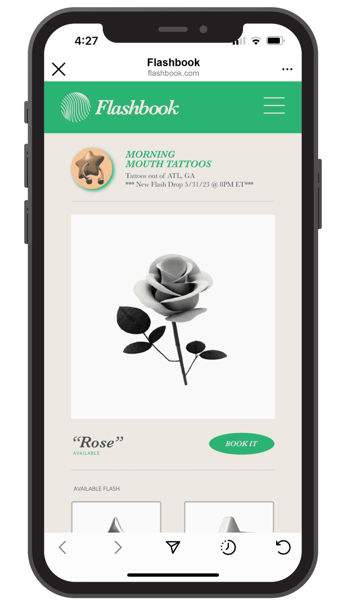 Flashbook | Booking, payments, flash drops, and more for tattoo artists