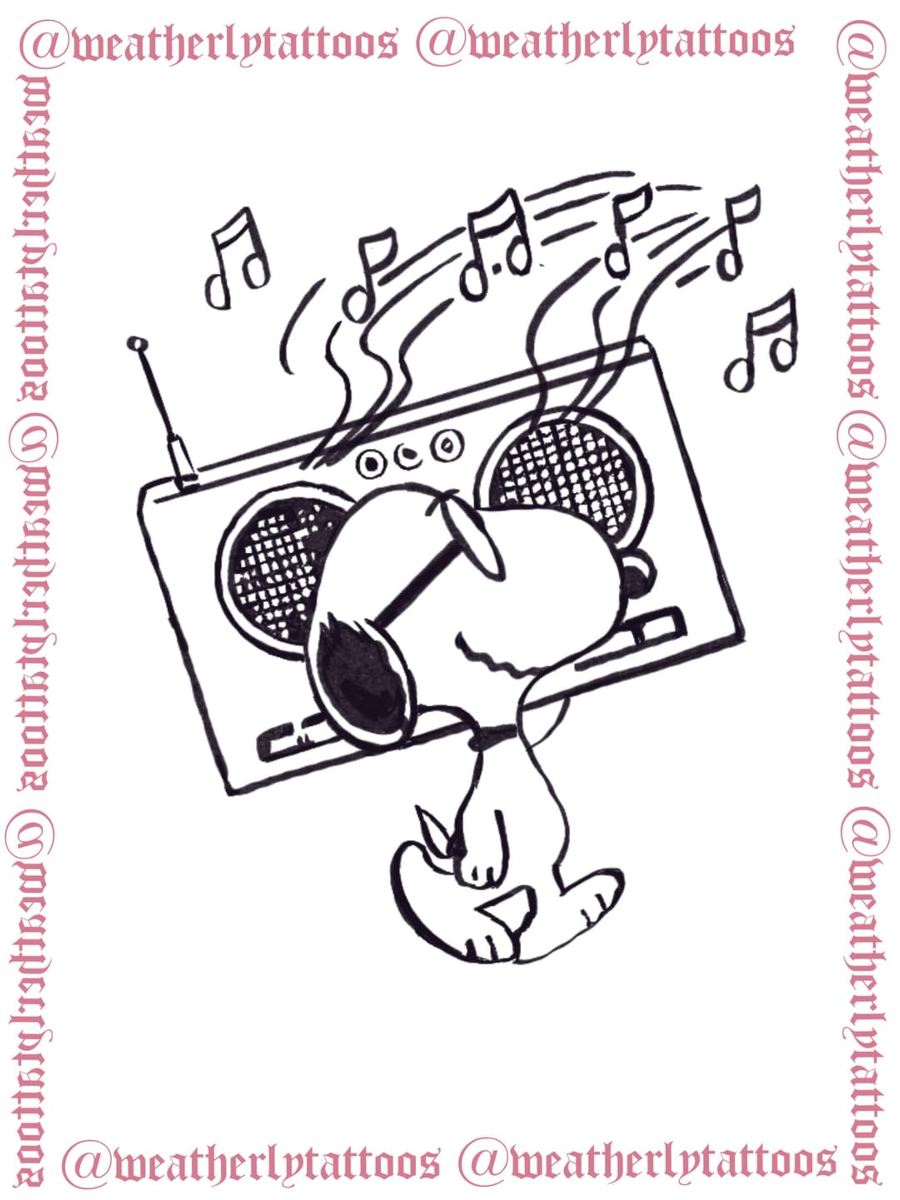 Boombox Snoopy · Weatherly Tattoos (@weatherlytattoos) | Flashbook